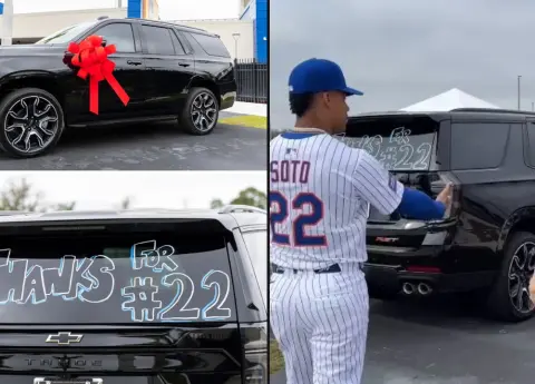 90 mil dólares costó la yipeta que le regaló Juan Soto a Brett Baty ...